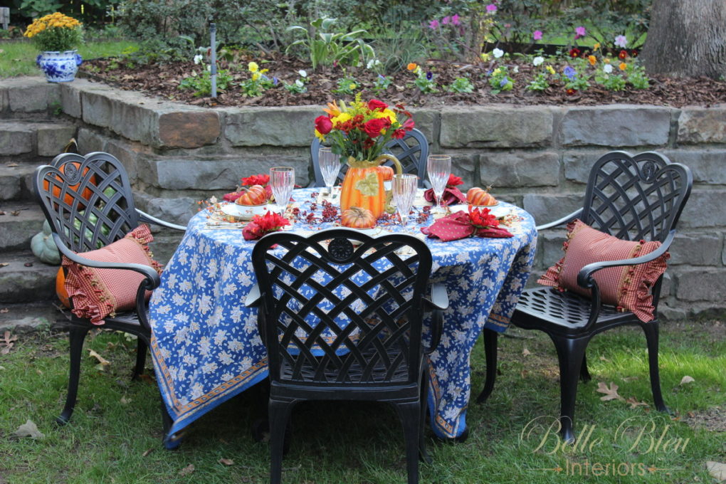 An Autumn Luncheon Under the Trees - Belle Bleu Interiors