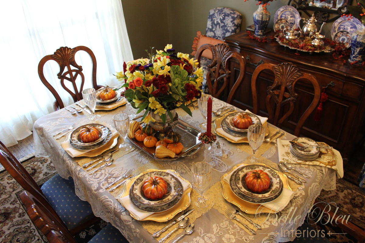 A Traditional Thanksgiving Table - Belle Bleu Interiors