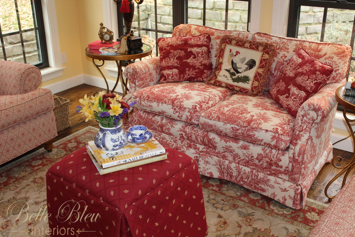 A Traditional French Country Sunroom - Belle Bleu Interiors