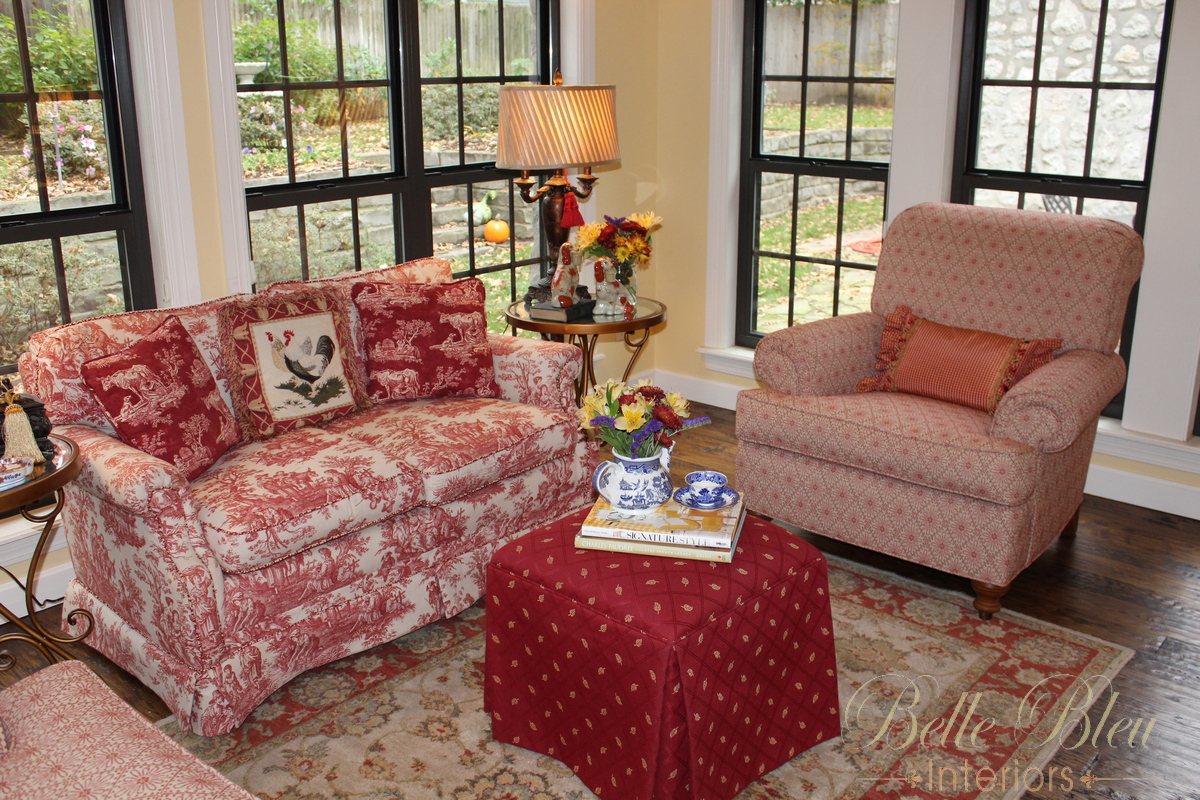 A Traditional French Country Sunroom - Belle Bleu Interiors
