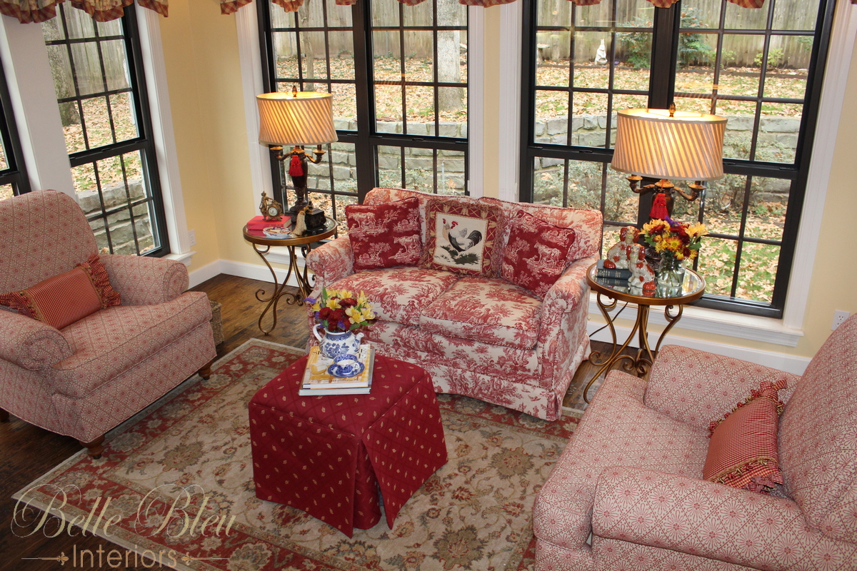 A Traditional French Country Sunroom - Belle Bleu Interiors