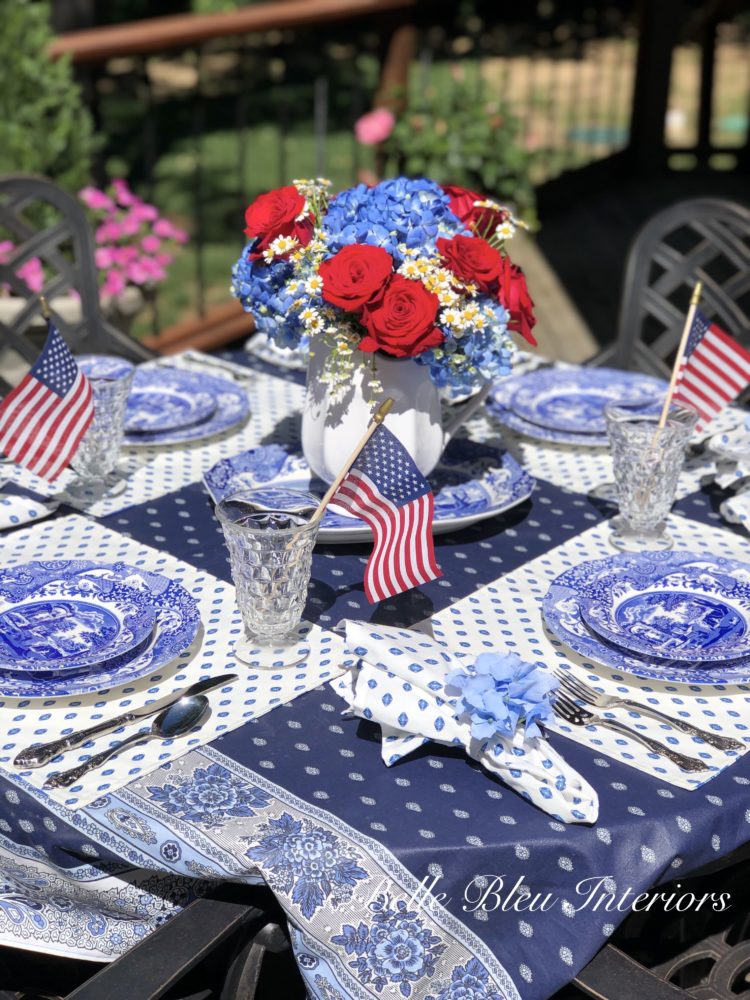 A Patriotic Tablescape - Belle Bleu Interiors