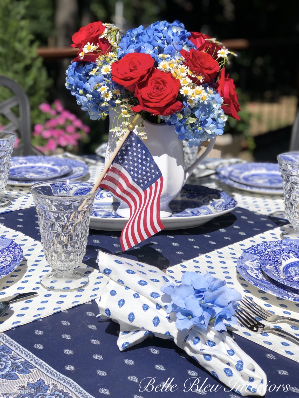 A Patriotic Tablescape - Belle Bleu Interiors