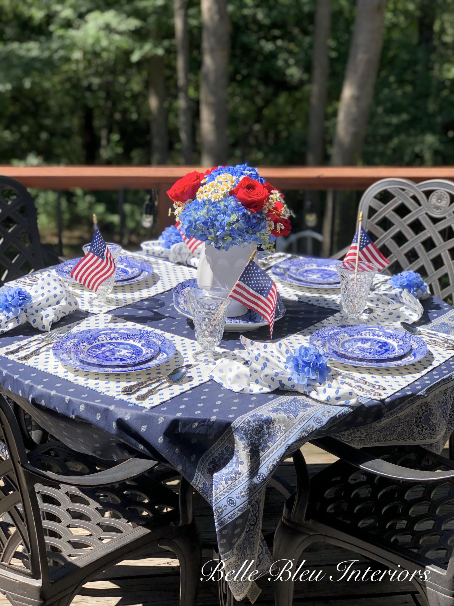 A Patriotic Tablescape - Belle Bleu Interiors