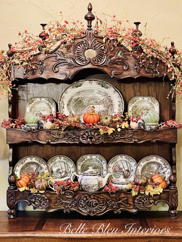 A Country French Autumn Entry - Belle Bleu Interiors